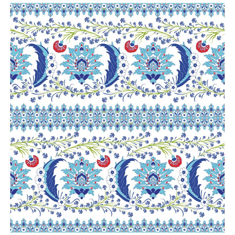Tile Border Vector Inspired by Ottoman Tile Art Stock Vector ...