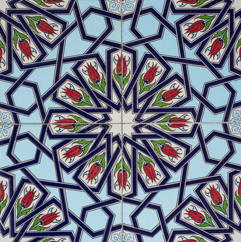 Ottoman Ancient Turkish Tile Floral Patterns Stock Vector ...