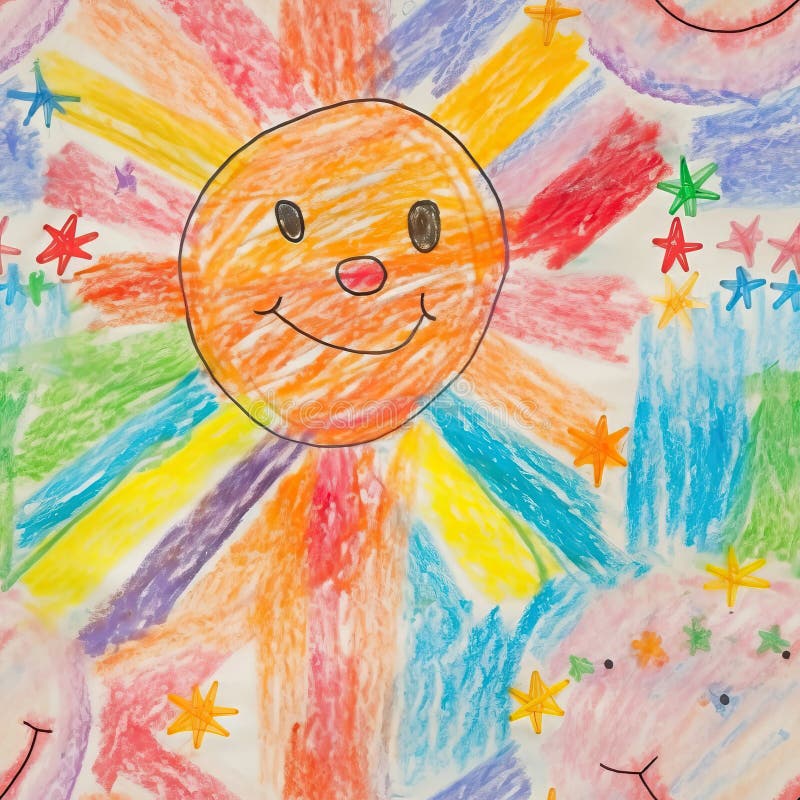 Tile - Childish Drawing and Painting (#31) 1x1 Single. Tileable ...