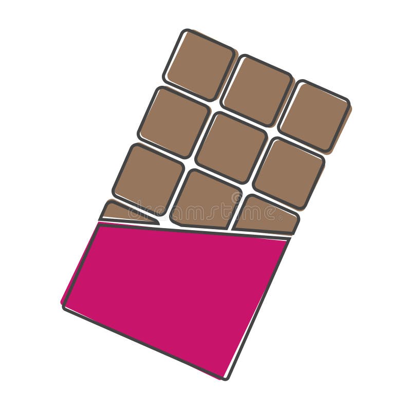 Tile of Chocolate Flat Vector Icon. Chocolate in a Torn Wrapper Cartoon ...
