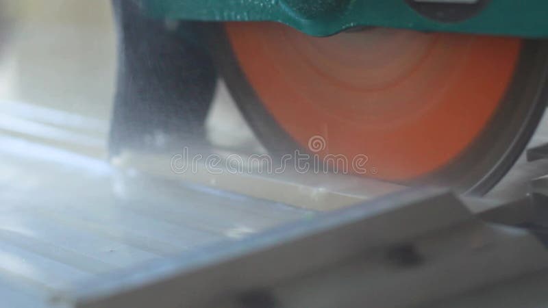 Tile Cutting Disc Cuts a Slab Close-up Stock Video - Video of disk ...