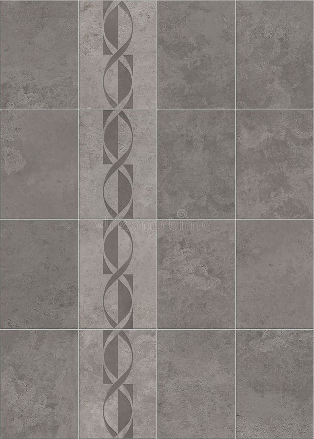 Tile with Decor, Seamless Texture Map for 3d Graphics Stock ...