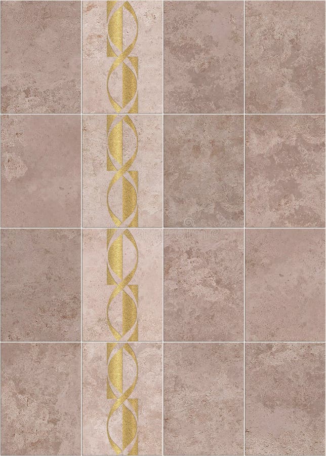 Tile with Decor, Seamless Texture Map for 3d Graphics Stock ...