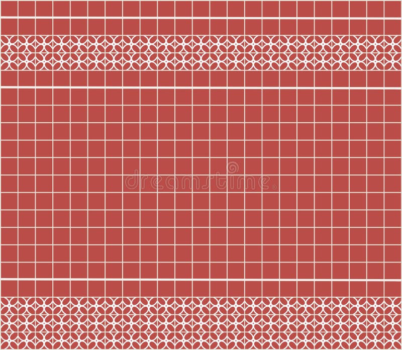 Tile Decoration. Red Square Tiles with Decor. Interior Design for ...