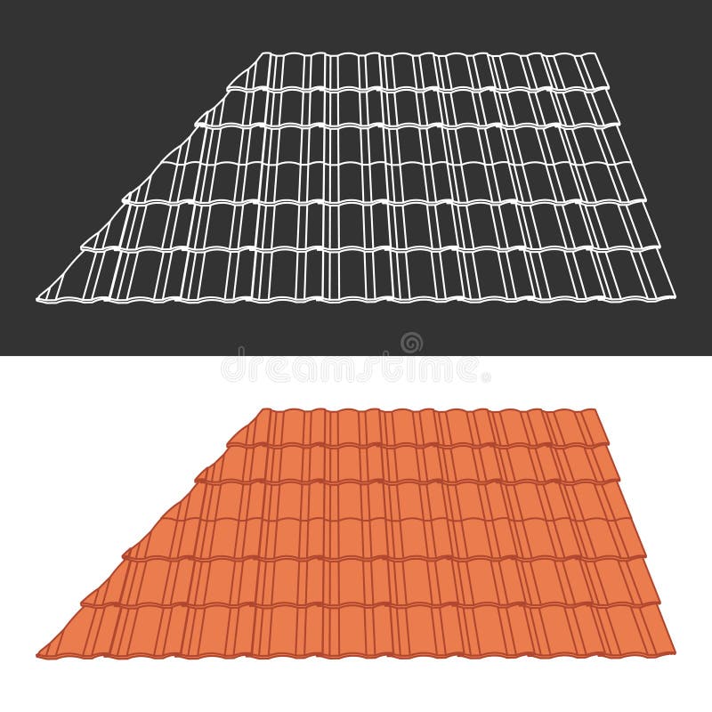 Tile Element of Roof. Eps10 Vector Illustration Stock Vector ...