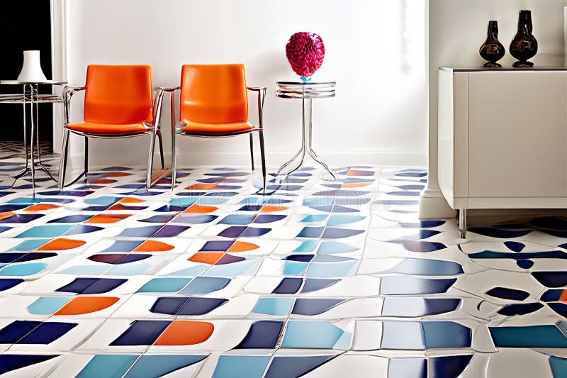 Tile Flair a Playful Modern Tile Pattern with a Pop of Color and Stock ...