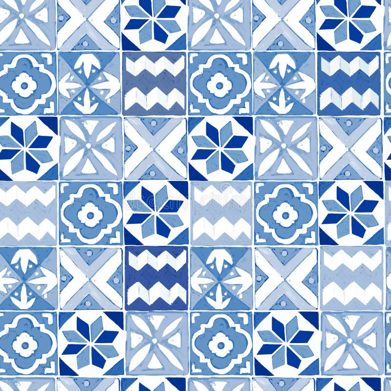 Tile Floor Acrylic Painted Seamless Pattern Stock Illustration ...