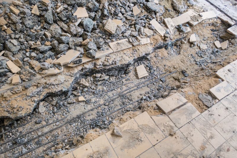 Breakout Floor with Concrete Iron Stock Image - Image of metal ...