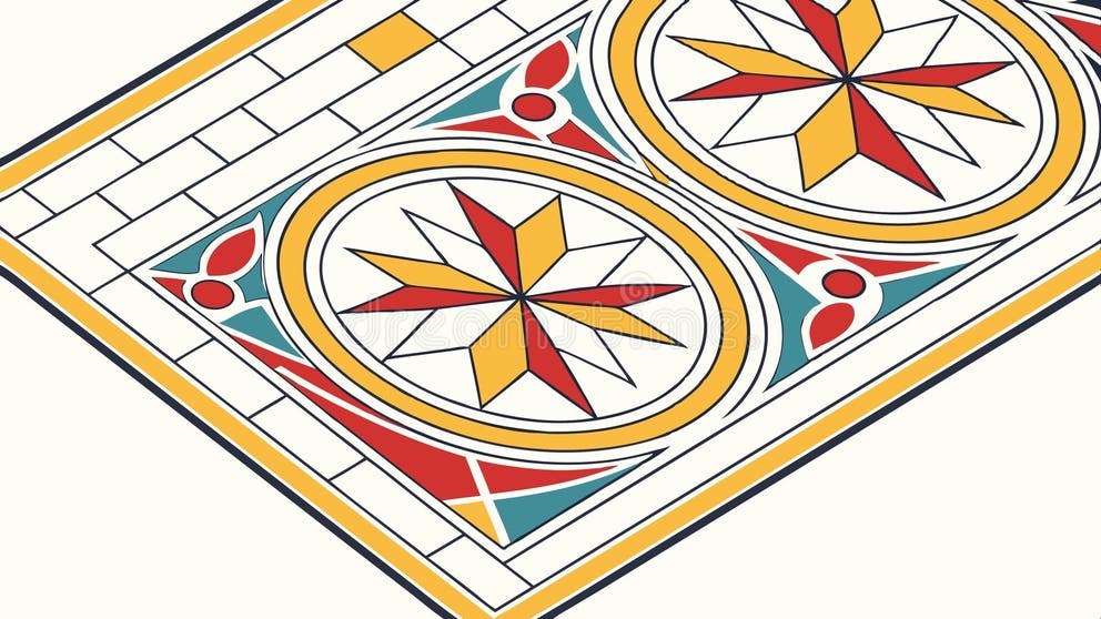 Tile Floor Compass Vector, Navigation Pattern Art, Directional Design ...
