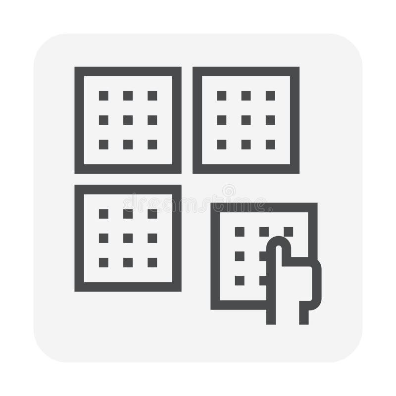 Tile Floor Construction Work Vector Icon, Thin Line and Editable Stroke ...