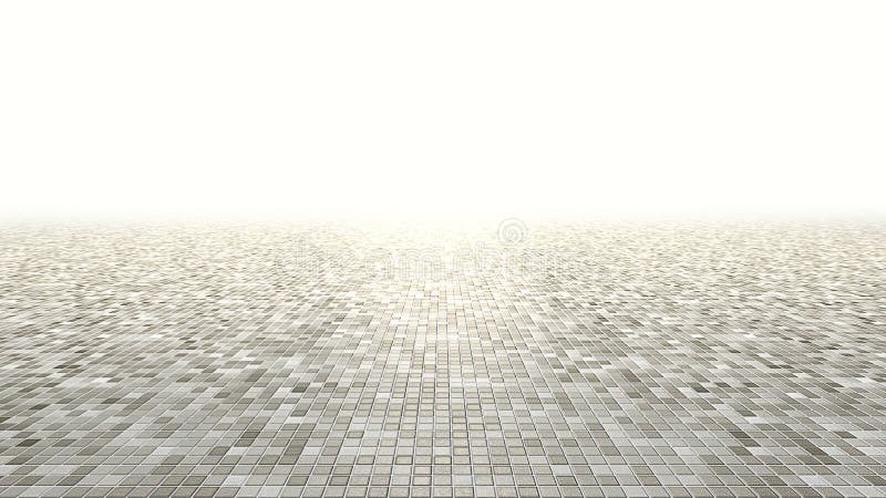 White Tile Floor Corner 3D Rendering Stock Illustration - Illustration ...