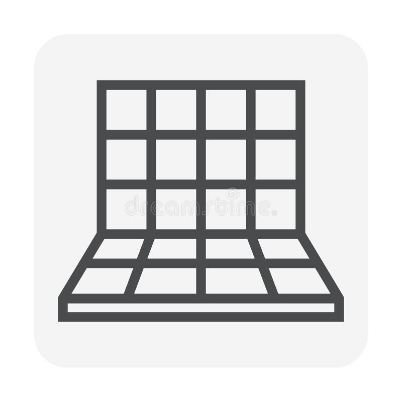 Tile Floor, Wall Inside Room Vector Icon, Thin Line and Editable Stroke ...