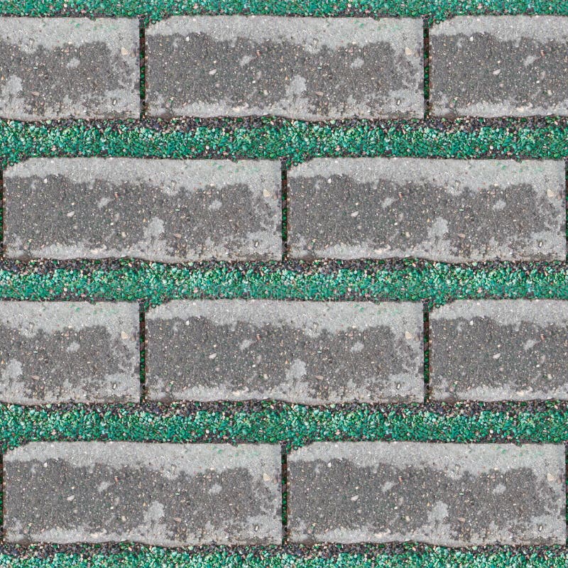 Tile of Green Stones Pile and Grey Concrete Blocks Stock Photo - Image ...