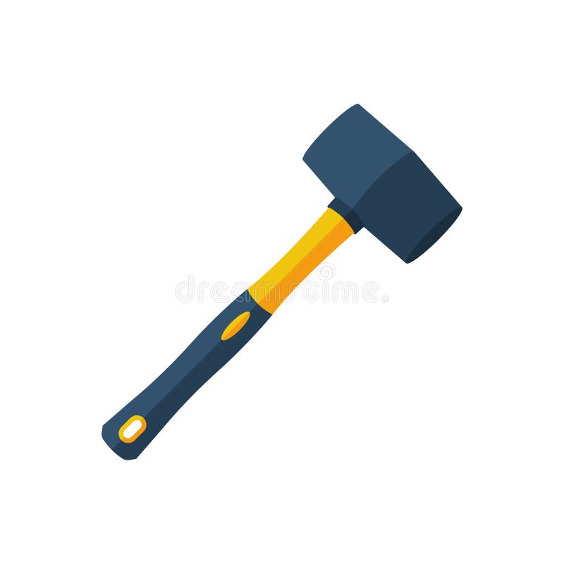 Tile Hammer. Hammer with Rubberized Yellow Handle. Vector. Stock Vector ...