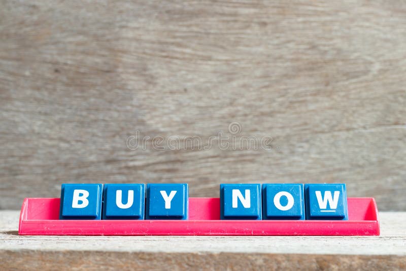 Tile Letter on Rack in Word Buy Now on Wood Background Stock Image ...