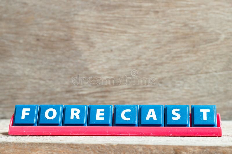 Tile Letter on Rack in Word Forecast on Wood Background Stock Image ...