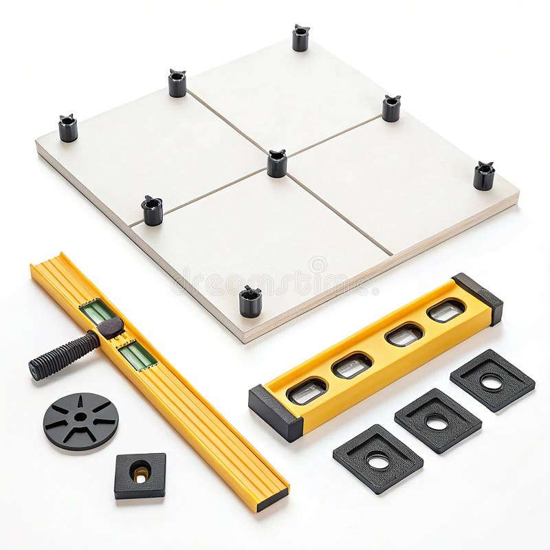 Tile Leveling System for Installation Stock Illustration - Illustration ...