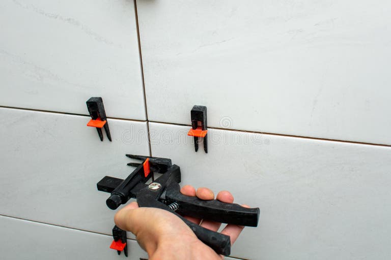 Tool for Laying Ceramic Tiles. Tile Leveling System Stock Image - Image ...