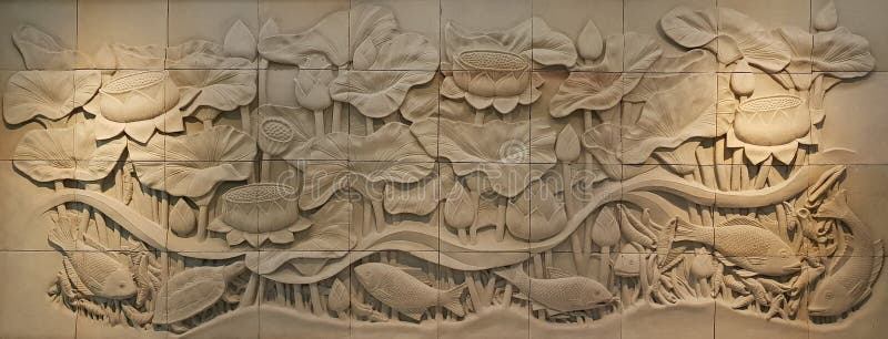 Tile with lotus pattern editorial stock image. Image of texture - 105441689