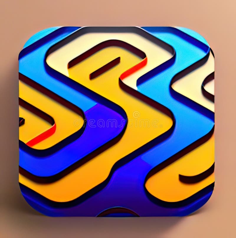 Tile-Matching Software App Icon. Generative AI. Stock Illustration ...