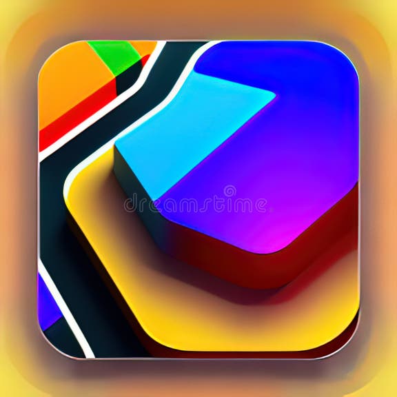 Tile-Matching Software App Style Icon. Generative AI. Stock ...