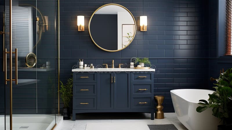 Tile navy interior stock illustration. Illustration of subway - 318154702