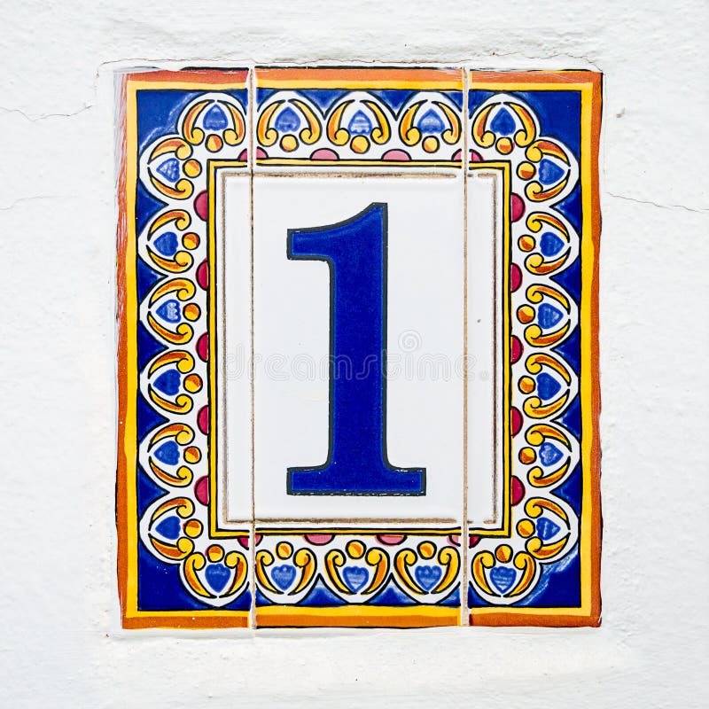 Tile number one stock image. Image of texture, decoration - 45345589