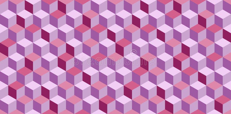 Tile Optical Illusion - 3D Cube Violet Pattern Stock Vector ...
