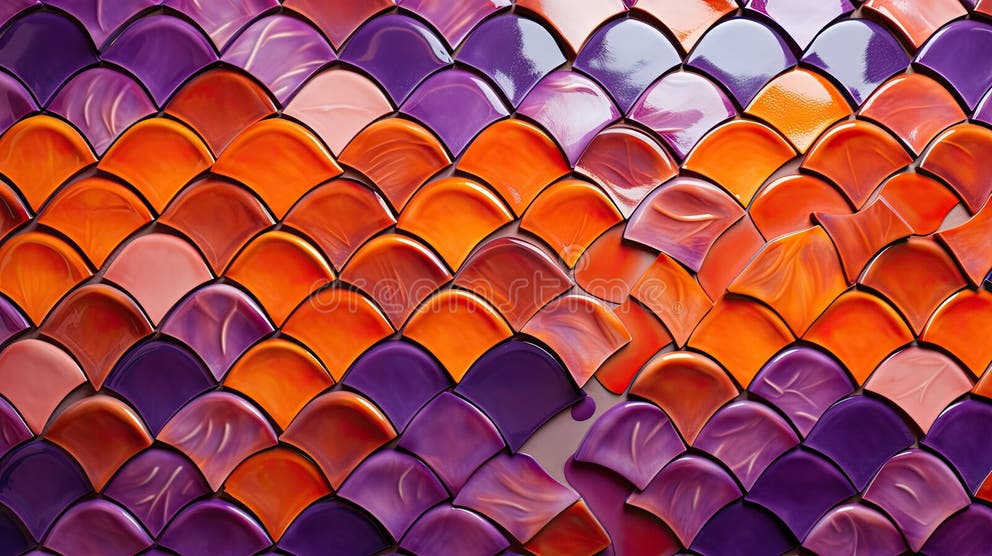 Tile orange purple pattern stock illustration. Illustration of cool ...