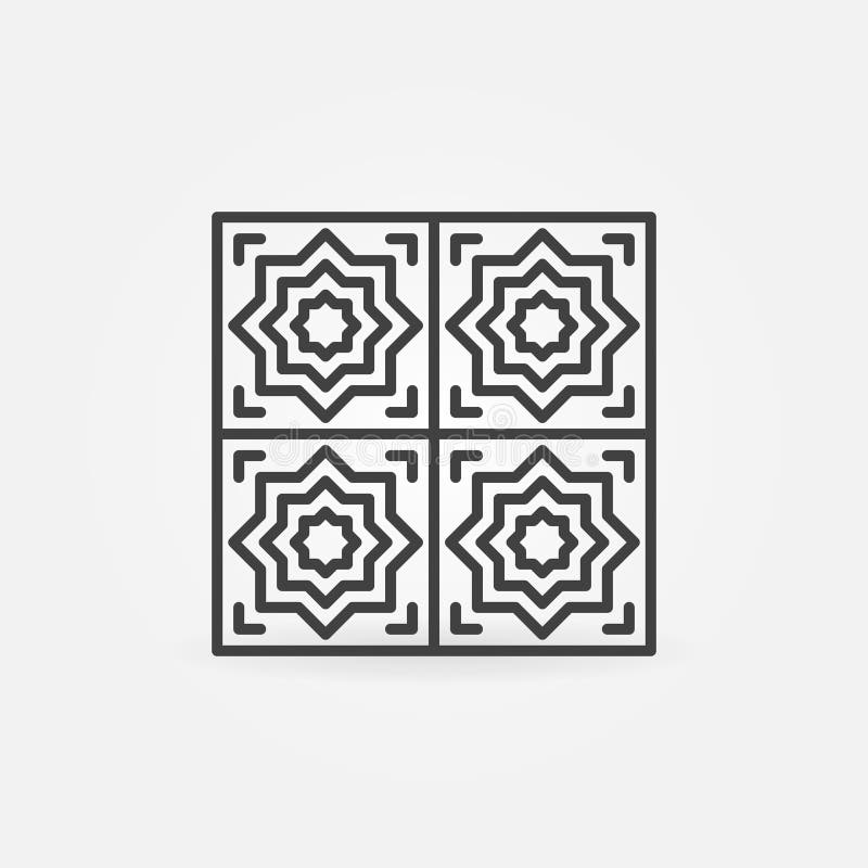 Tile Outline Vector Concept Creative Icon or Symbol Stock Vector ...