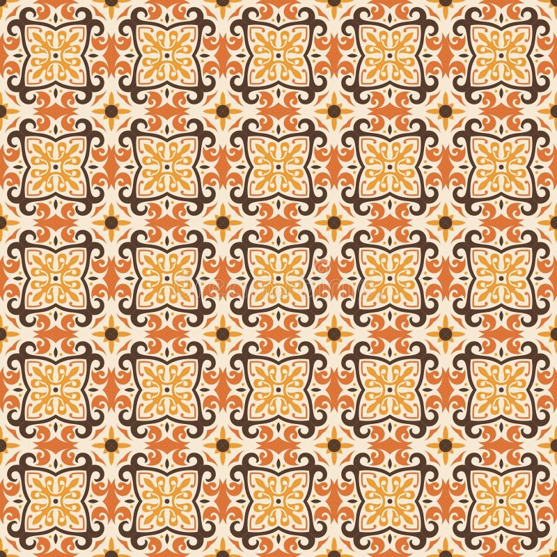 Tile Pattern Vector Seamless with Vintage Ornaments. Tiled Texture for ...