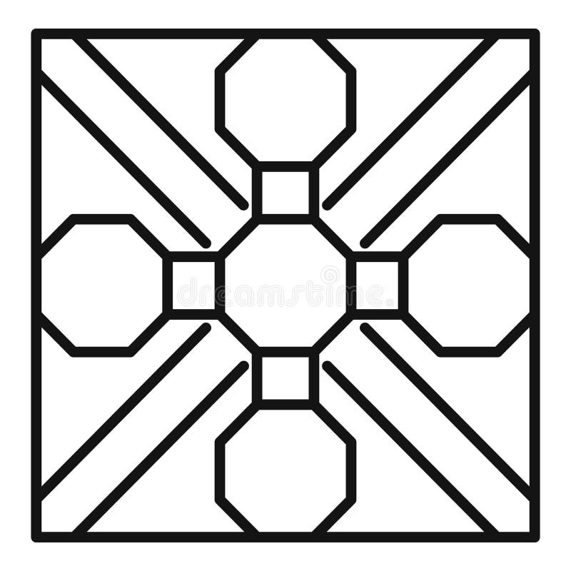 Tile Paving Icon, Outline Style Stock Vector - Illustration of cement ...