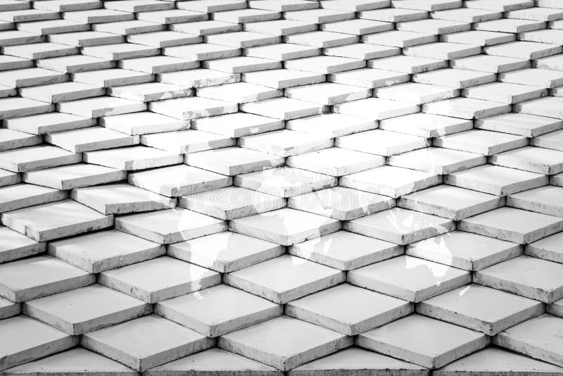 Tile Roof Texture Surface with World Map Stock Photo - Image of marble ...