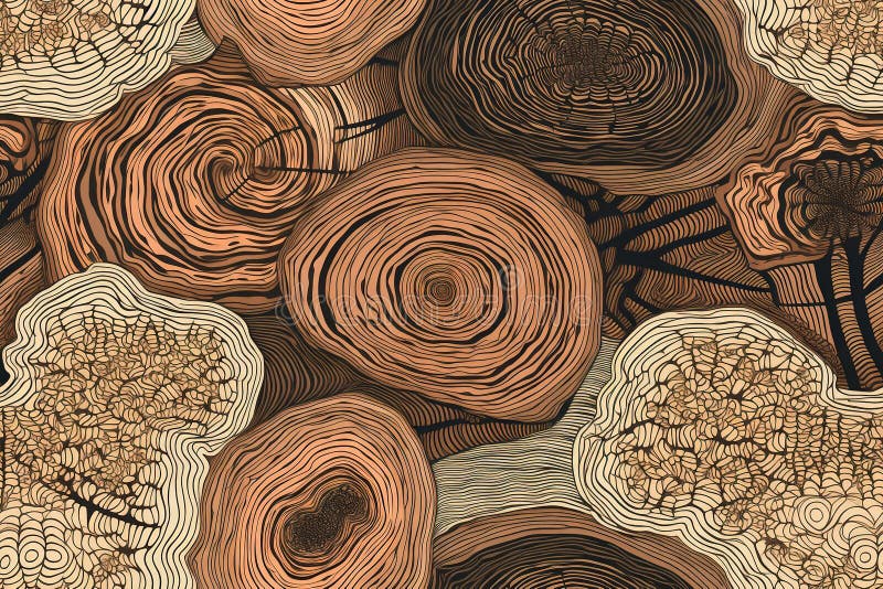 Tile. Seamless Pattern with Cut Tree Trunk. Wood Texture Stock ...