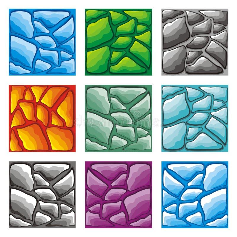 Tile Set Platform for Game 24 Stock Vector - Illustration of cracks ...