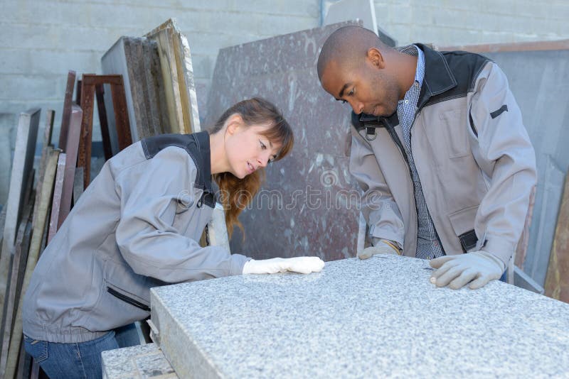 Tile Setters Inspecting Delivery Stock Image - Image of inspection ...