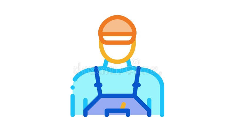 Tile Stacker Worker Icon Animation Stock Video - Video of white ...