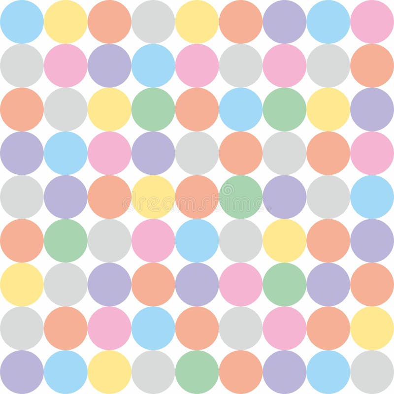 Tile Vector Pattern with Pastel Colorful Polka Dots on White Background ... Tile Vector Pattern with Pastel Colorful Polka Dots on White Background ...