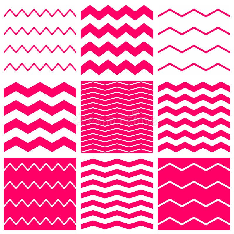 Tile Vector Pattern Set with White and Pink Zig Zag Background Stock ...