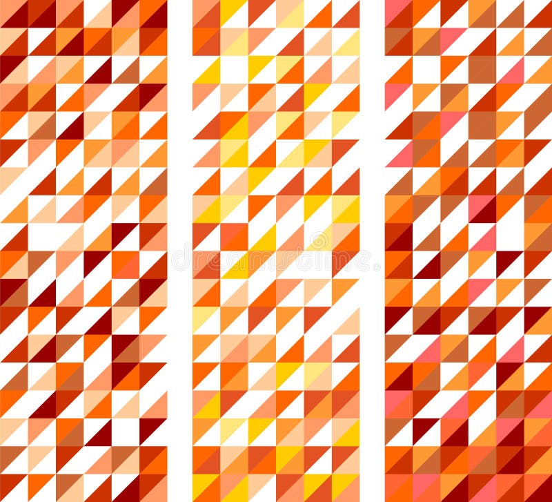 Tile Vector Pattern Set with White, Red, Yellow, Orange and Brown ...