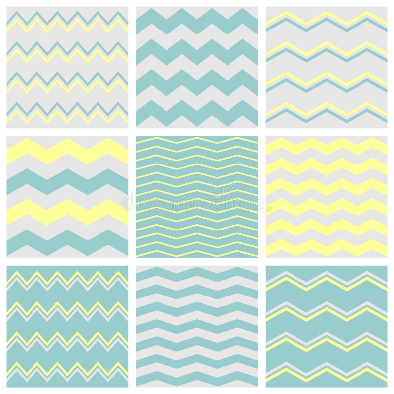 Tile Vector Pattern Set with Zig Zag Print Background Stock Vector ...