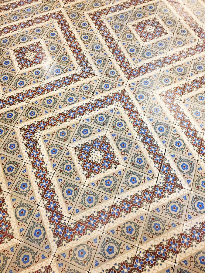 Vintage ceramic floor tile stock image. Image of decorated - 61297127