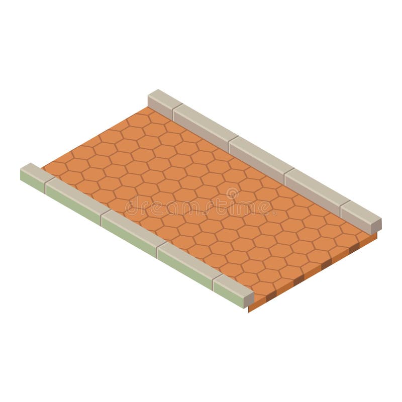 Tile Walkway Icon Isometric Vector. Paved Brick Footpath with Border ...