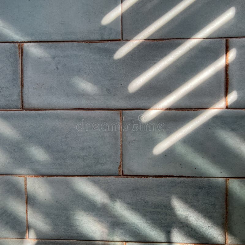 A Tile Wall in a Bathroom with Shadows Stock Image - Image of artistic ...