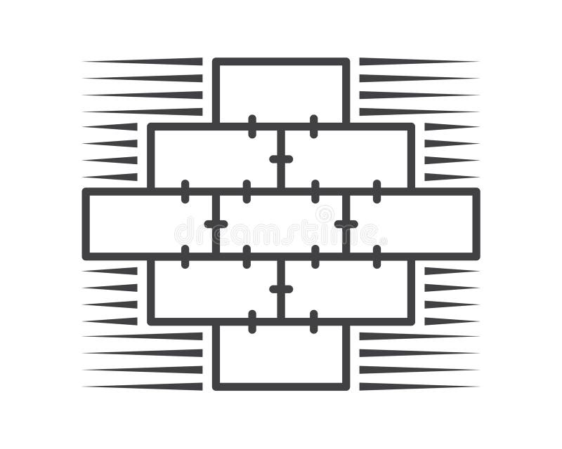 Tile Wall Icon with Cement Adhesive Stock Vector - Illustration of icon ...