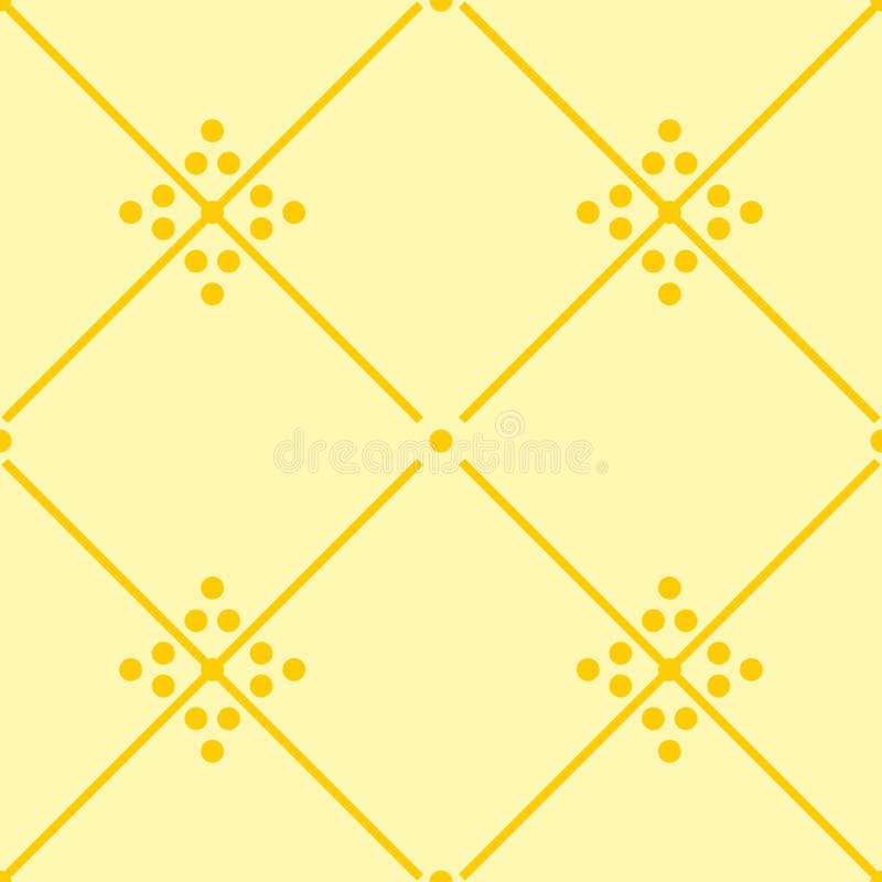 Yellow Decorative Pattern with Dark Flowers Stock Vector - Illustration ...
