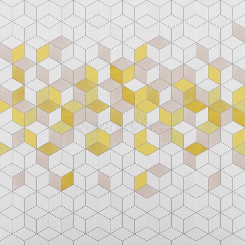 Tile Yellow Pink Abstract Background Made of Cubes for Interior Design ...