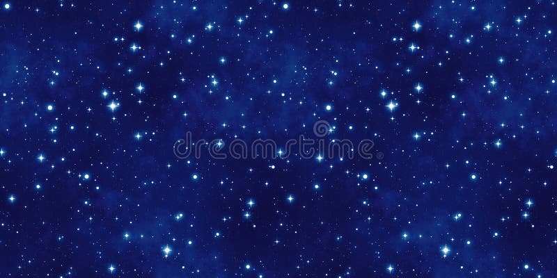 Tileable Deep Royal Blue Celestial Stars and Nebula in the Night Sky ...