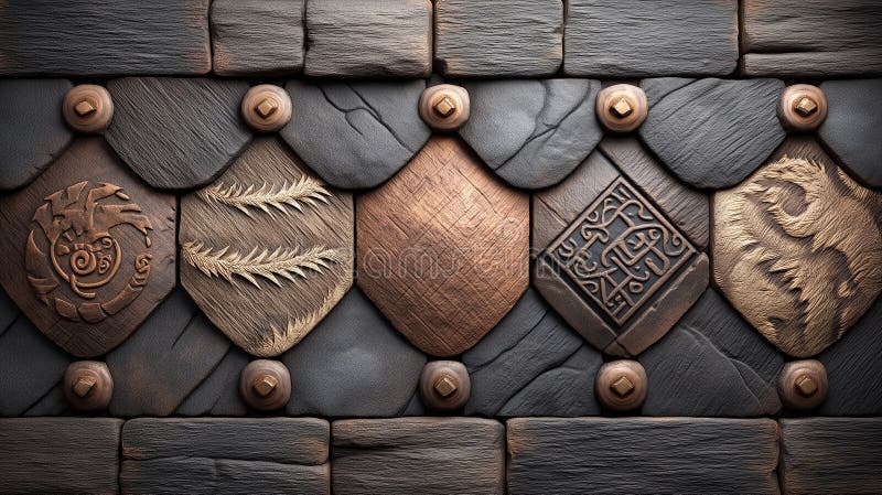 Seamless Bone-plated Armor Pattern with Tribal Engravings and ...