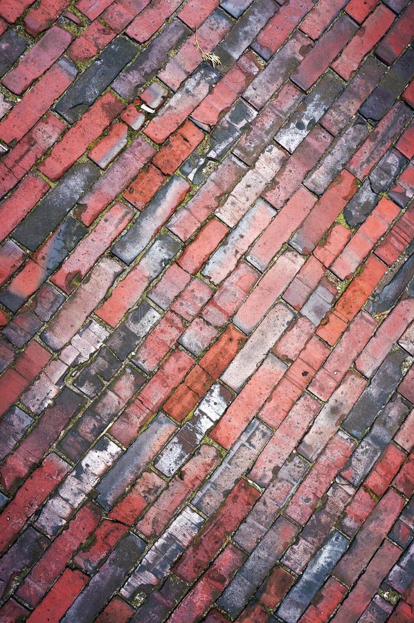Tiled Bricks Pavement. Red Textured Background. Vertical Smartphone ...